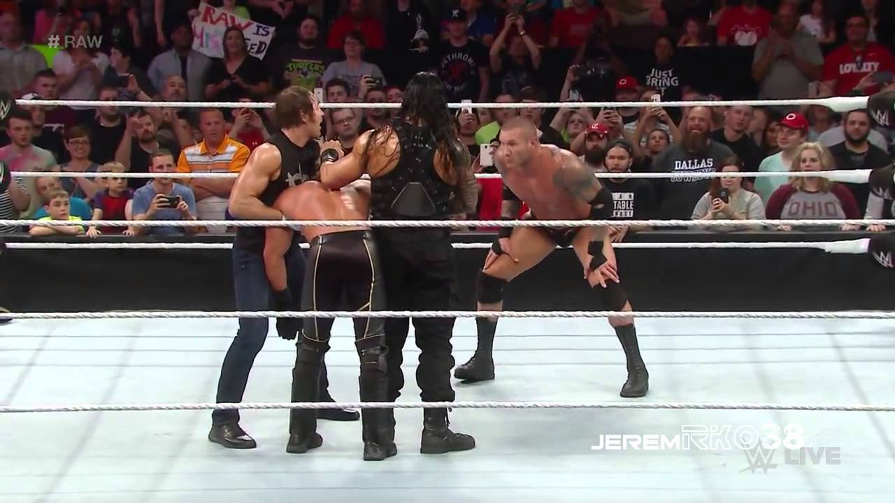 Randy Orton RKO on Seth Rollins - Raw - May 11, 2015 - YouTube