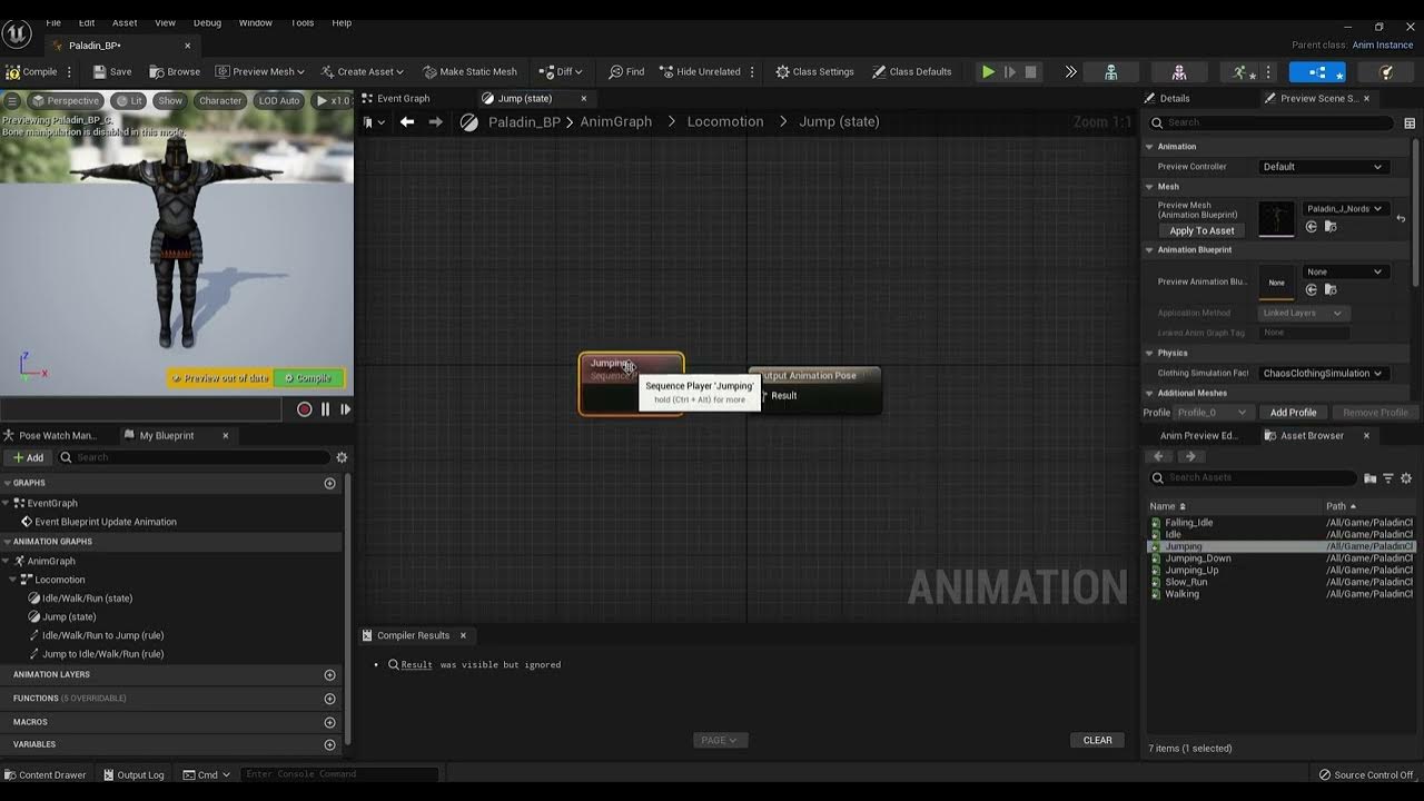 UE5 Blueprints Tutorial 068-6 Create Animations, Add State (Jump), Output Animation Pose - YouTube