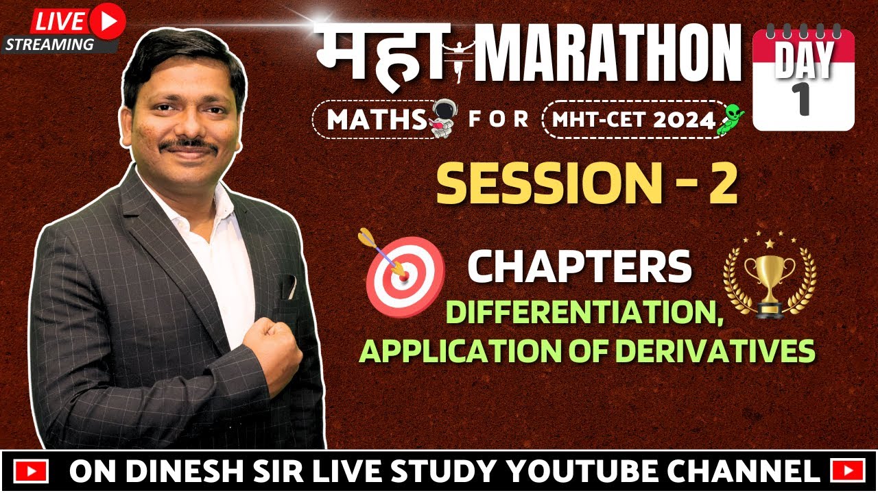MATHS MAHA-MARATHON: Differentiation & App. of Derivative Lectures for ...