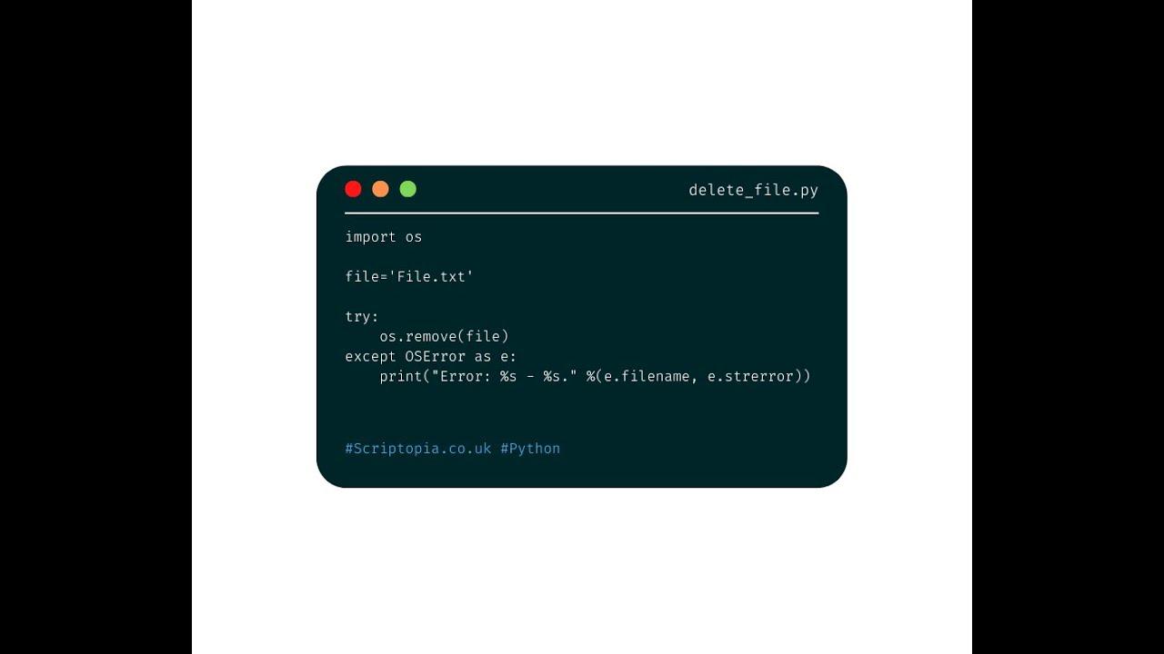 Python OS Delete A File With Exception Handling YouTube Python OS Delete A File With Exception Handling YouTube