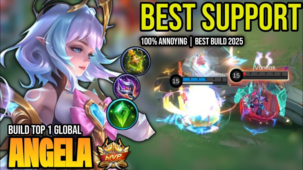 ANGELA BEST BUILD 2025 | BUILD TOP 1 GLOBAL ANGELA GAMEPLAY | MOBILE ...