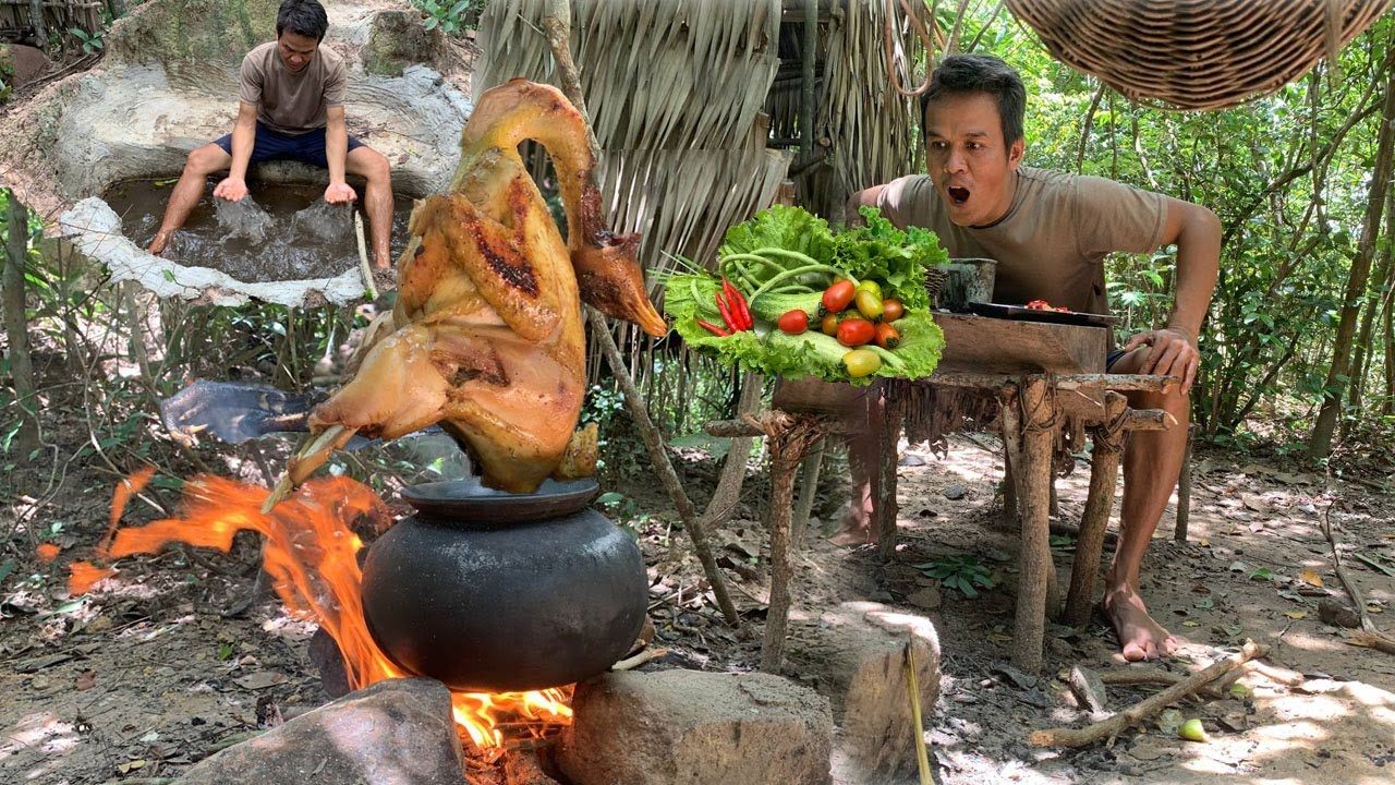 Forest survival, Amazing jungle cooking recipe - YouTube