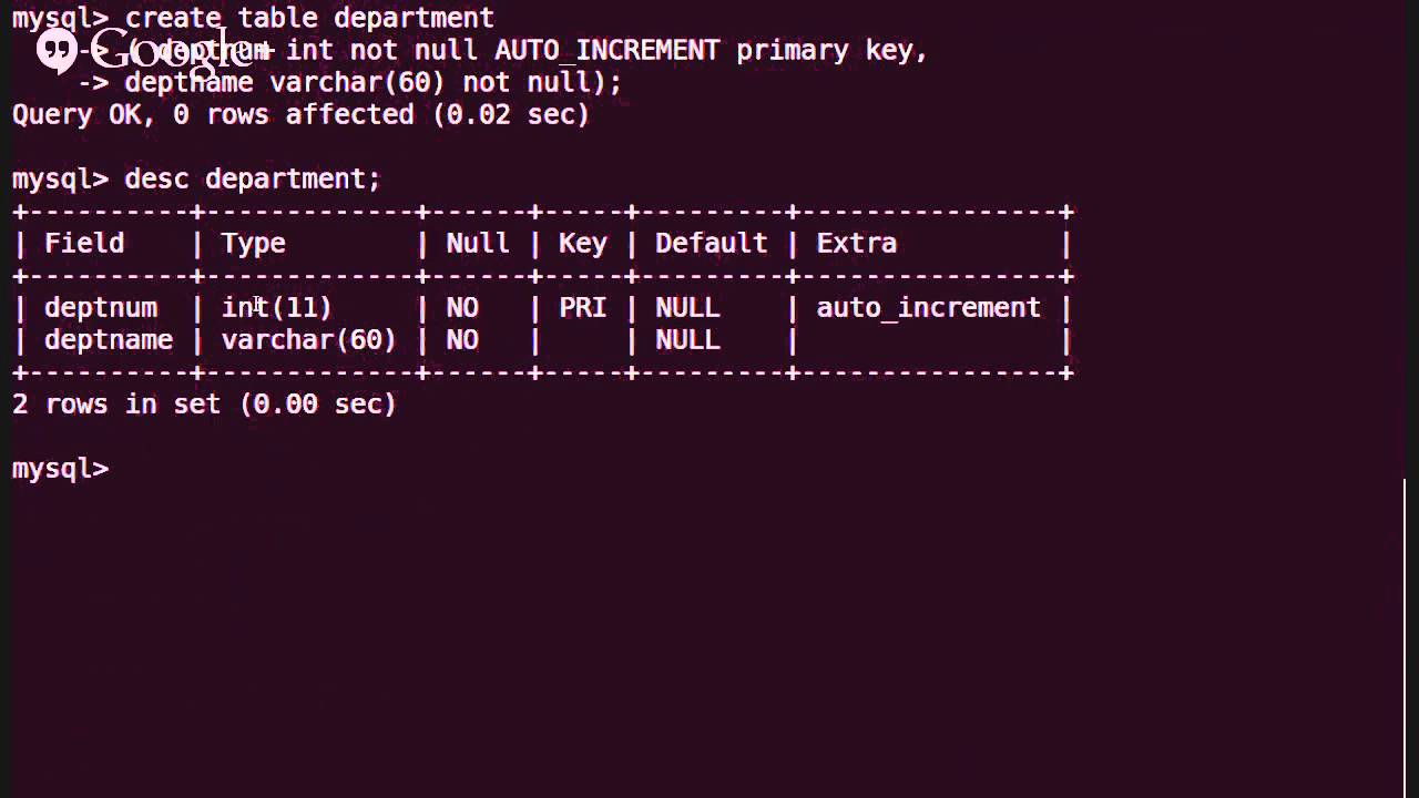 Mysql Session 1 Youtube