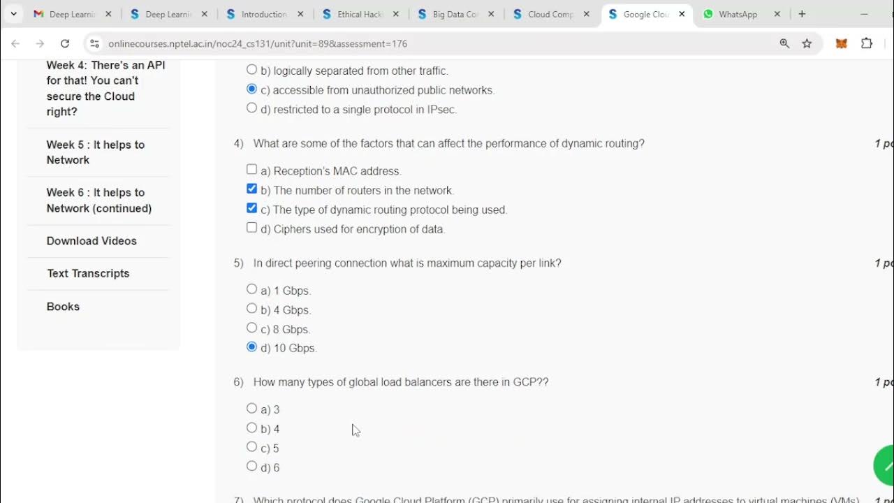 Google Cloud Computing Foundations|week 6 Nptel Assignment solutions 2024 - YouTube