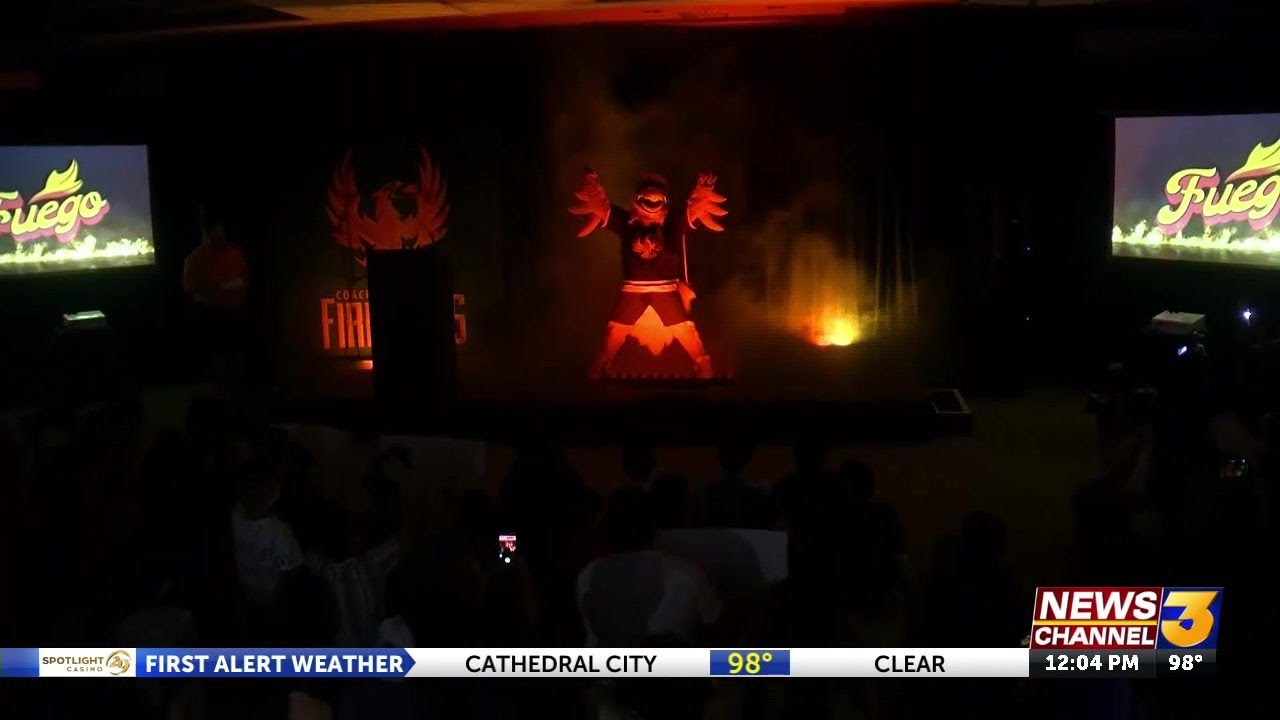 Meet Fuego! Coachella Valley Firebirds unveil mascot - YouTube