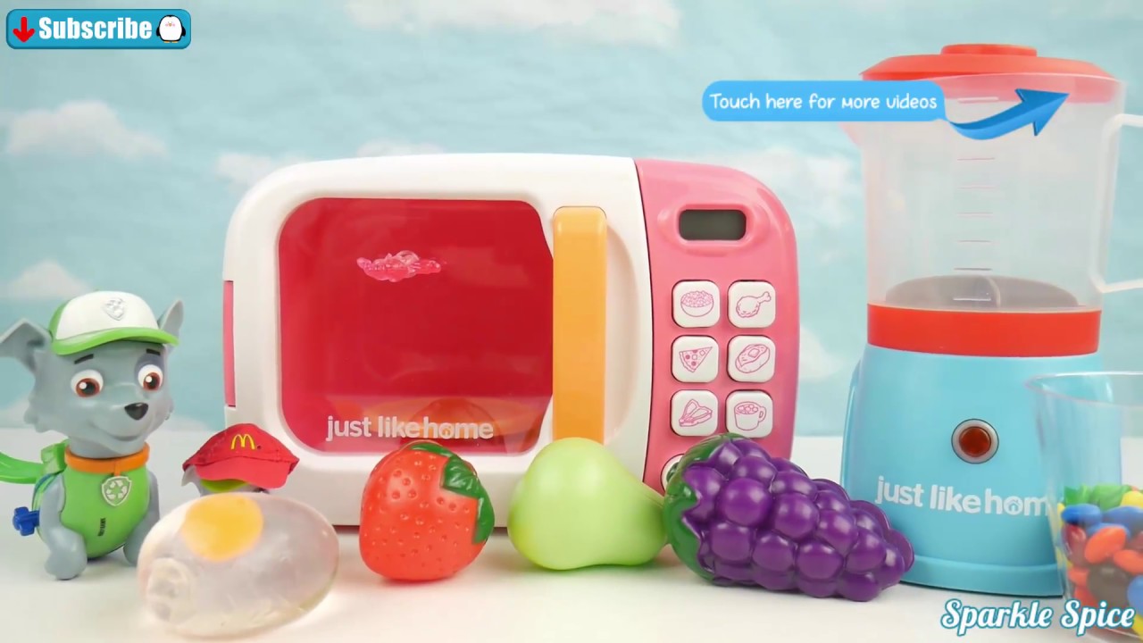 Paw patrol mer pup in just like home toy microwave for kids - YouTube