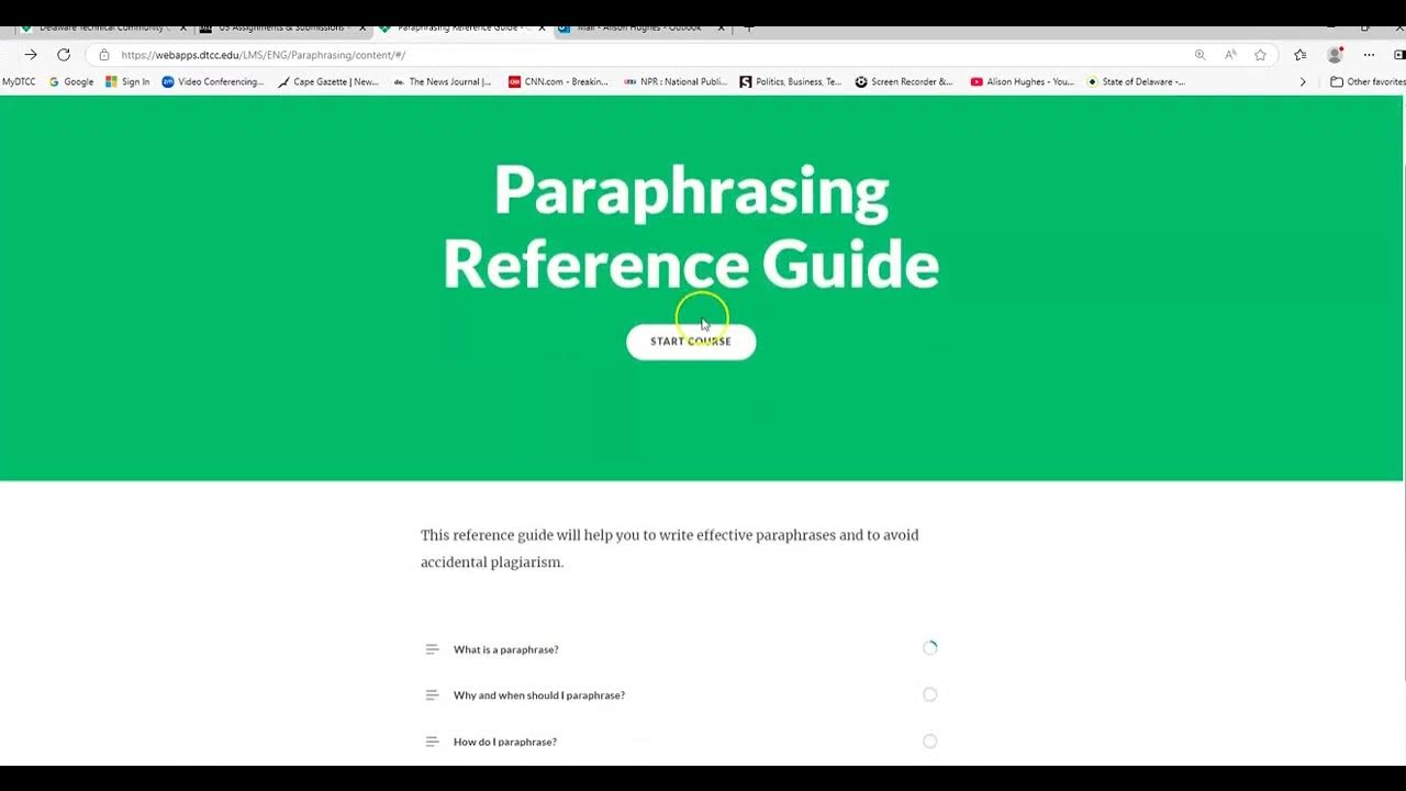 ENG 101 U3 Paraphrasing Assignment - YouTube