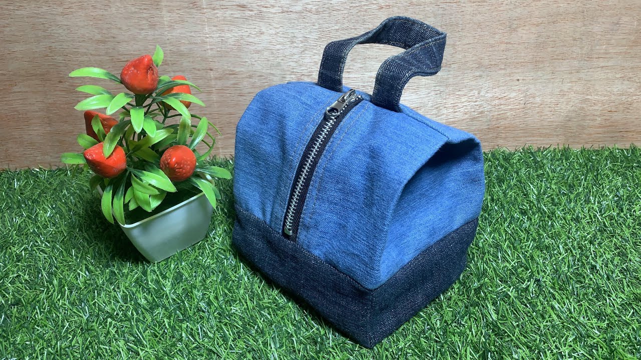 DIY Small Tote Bag , A Cute Pouch bag , easy sewing - YouTube