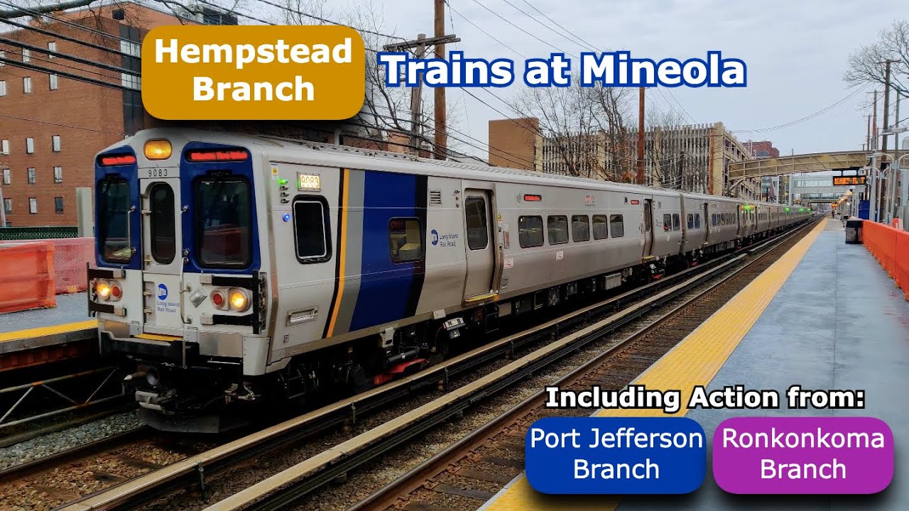 LIRR: Hempstead Branch Trains @ Mineola (With Ronkonkoma & Port ...