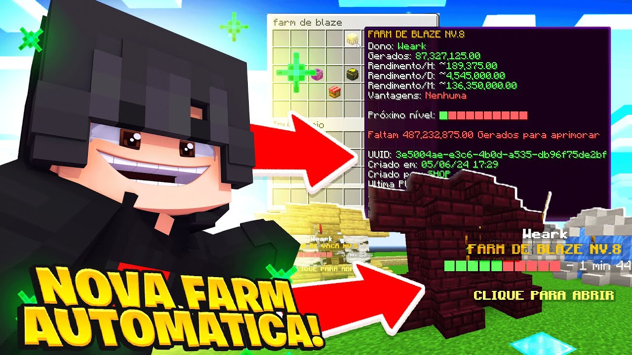 Como ter e usar a NOVA FARM de MOB AUTOMÁTICA no Servidor de Minecraft ...