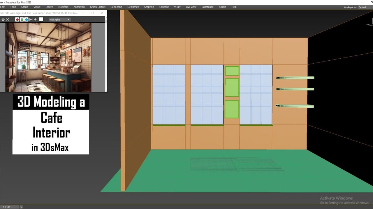 3D Modeling in 3dsmax | How to Model Cafe Interior. ( Part 1) - YouTube