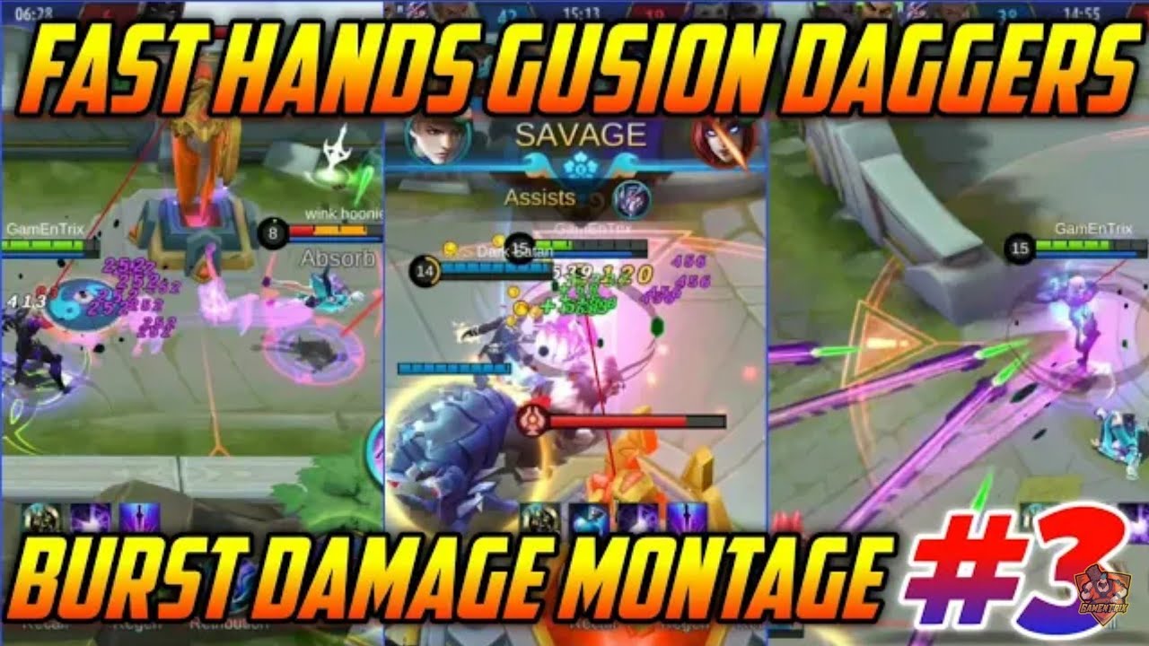 GUSION MONTAGE #3||FAST HAND DAGGER||MLBB - YouTube