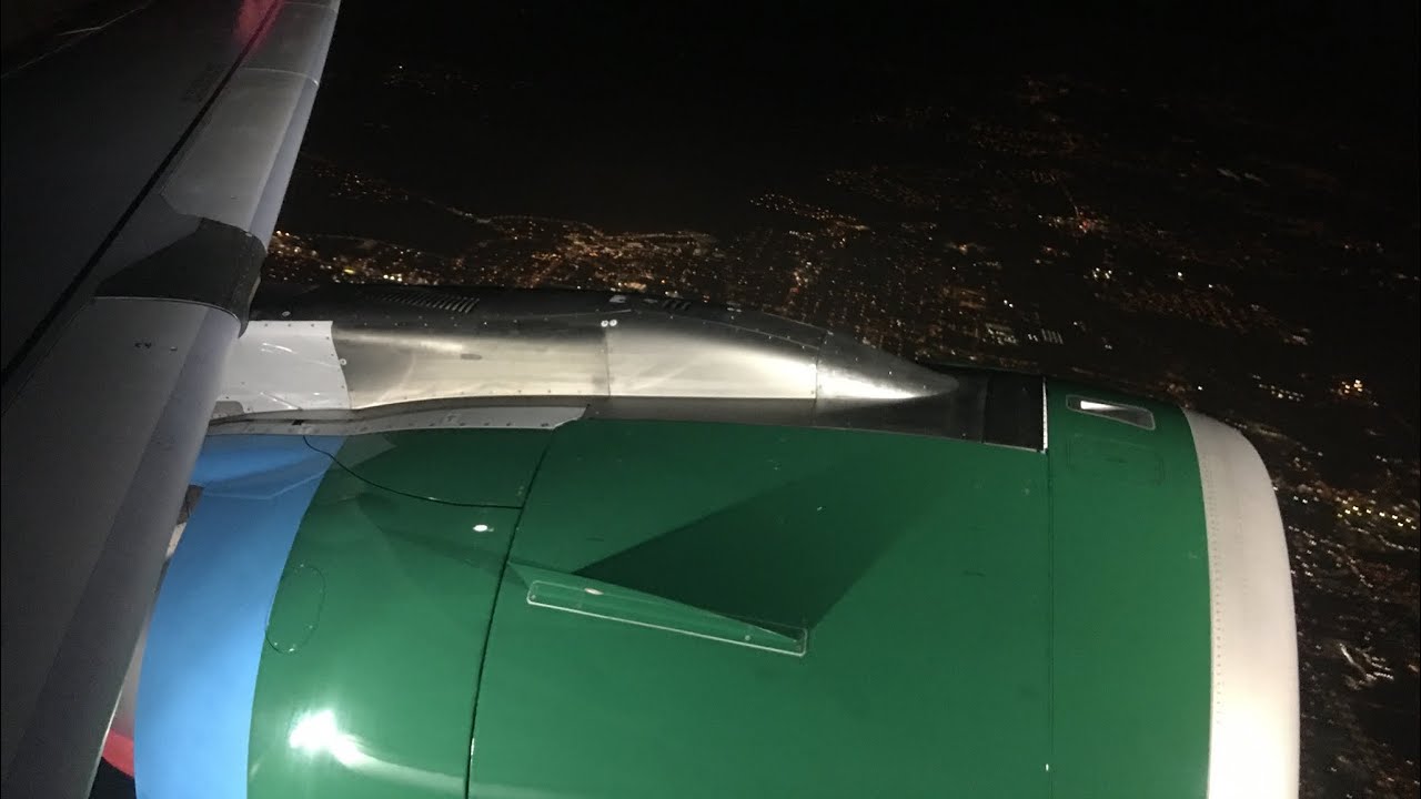 Frontier Airlines Airbus A320neo Night Landing Orlando MCO from LAS 1 ...