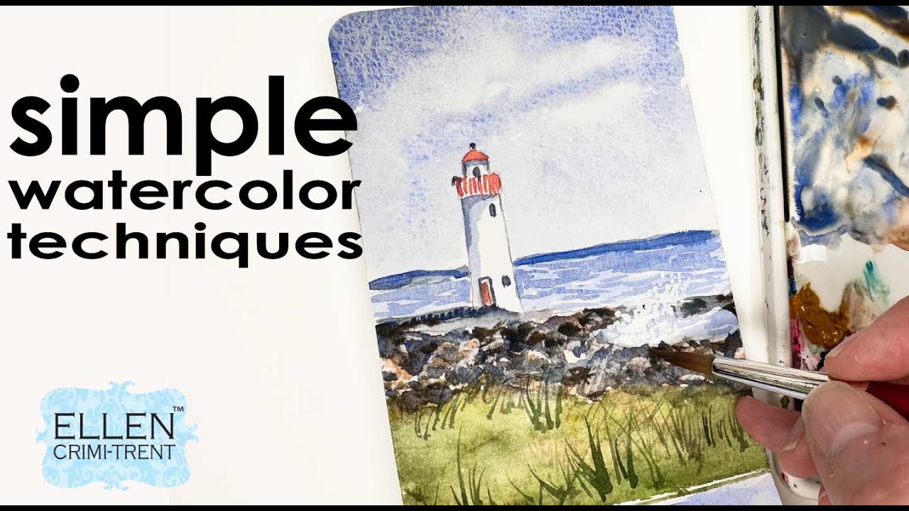EASY mini lighthouse painting tutorial - YouTube