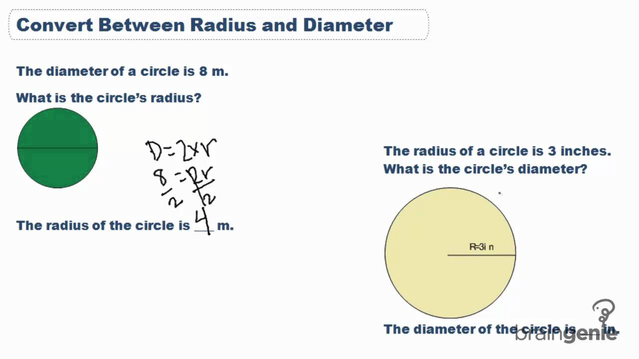 9 2 Convert Between Diameter And Radius YouTube
