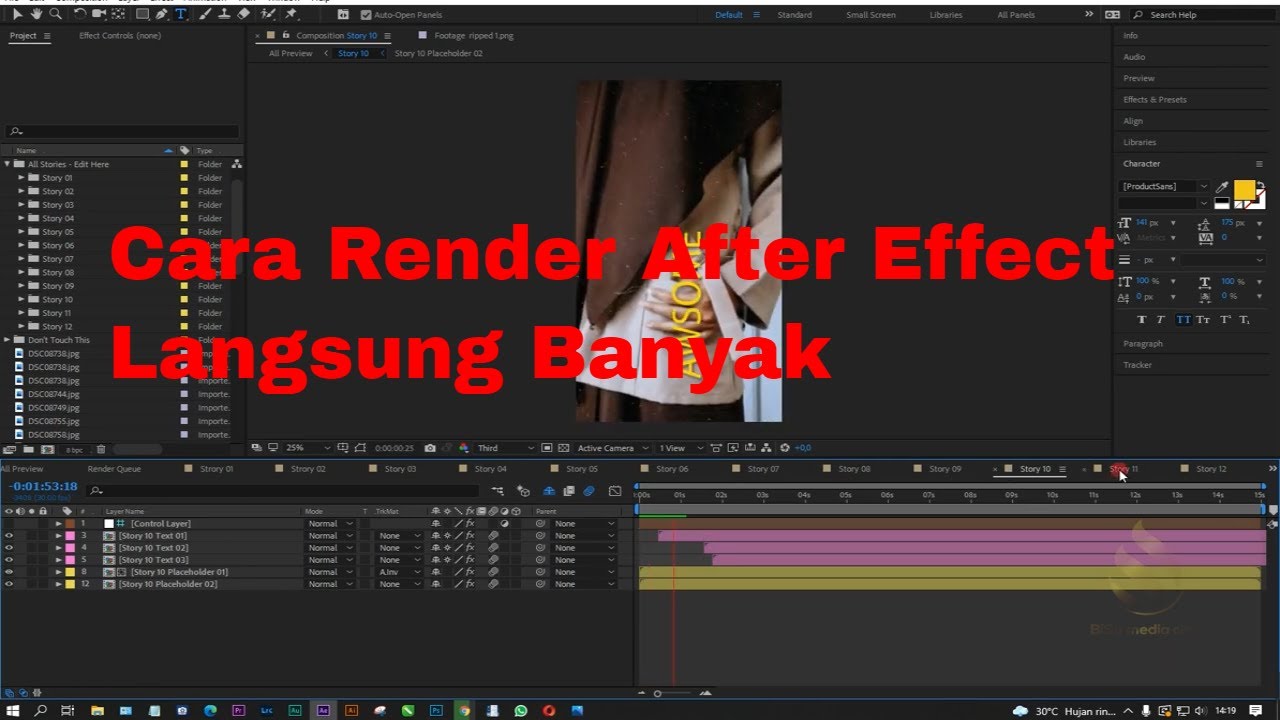 Cara Render Video di After Effect Dengan Video Sekaligus Banyak | Bisa media corp - YouTube