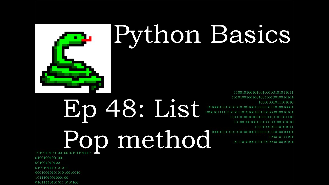 Python Basics Pop Method Youtube 3329