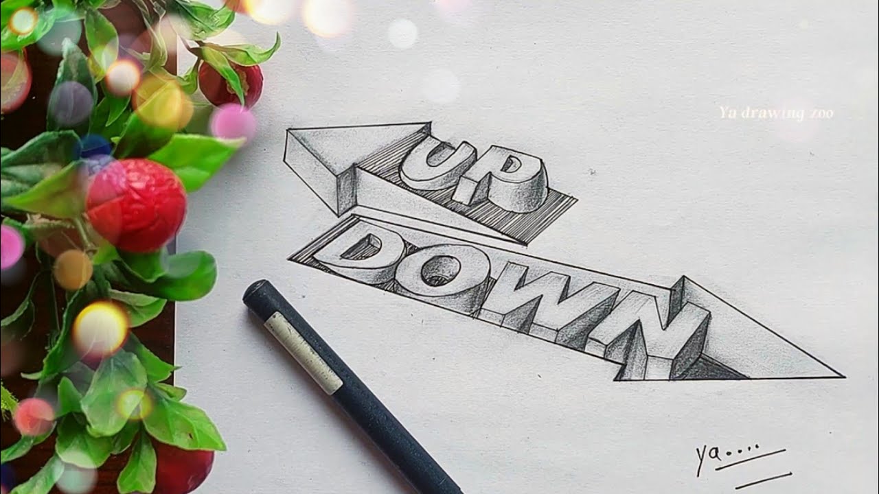 how to draw up and down drawing || easy to draw arrow in 3D - YouTube