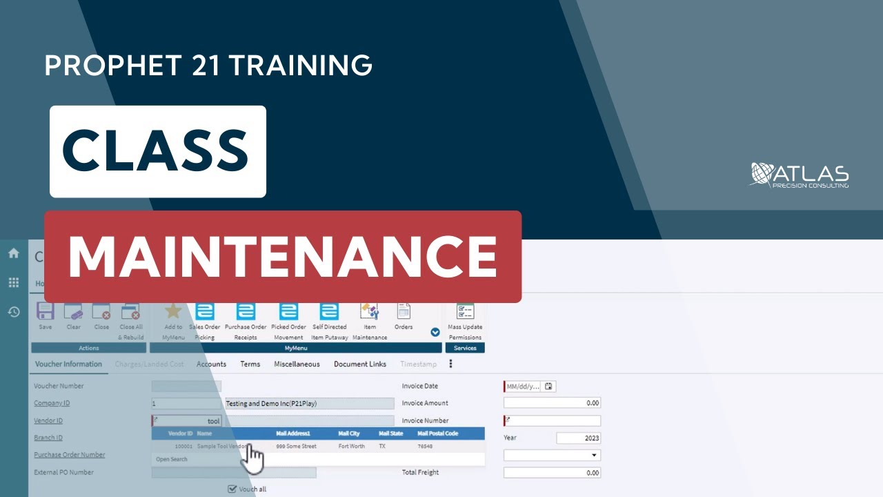 Prophet 21 Training and How To - General: Class Maintenance - YouTube