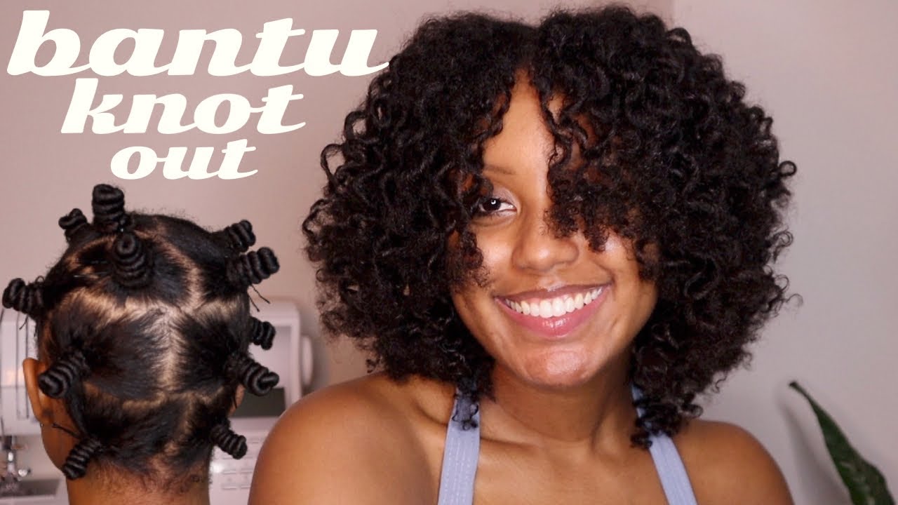 Bantu Knot Out on Natural Hair | EASY HEATLESS CURLS - YouTube