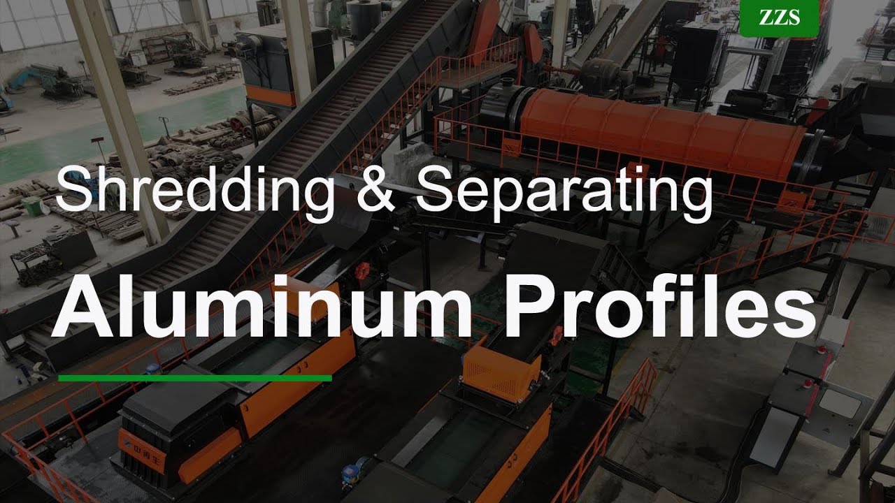 Aluminum Profiles Shredding and sorting line - YouTube