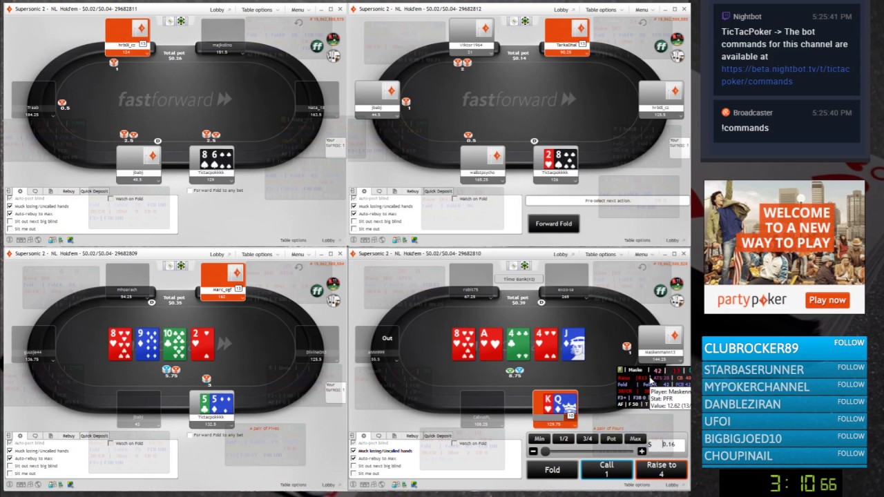 LIVE recorded -- Online poker -- First person view -- NL10 -- 4 tables ...