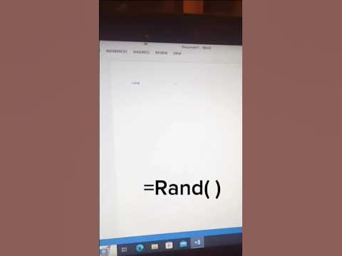 How to Generate Random Text in Ms Word Using Formula || Write Random ...