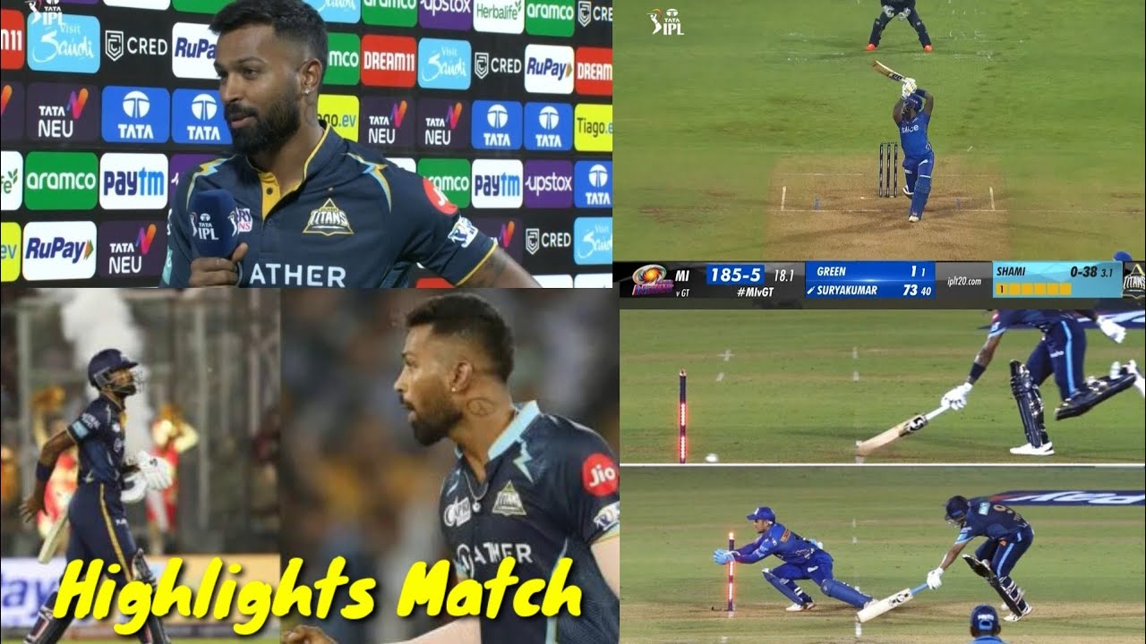 GT VS MI HIGHLIGHT MATCH WIN BY GT TOMORROW FAINAL MATCH 7.30 PM - YouTube