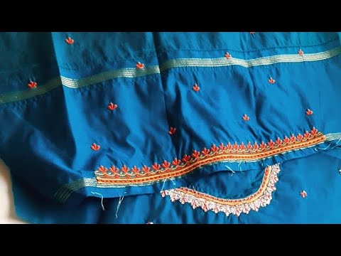 What's the Idea Behind live light blue embroidery work stitching? - YouTube