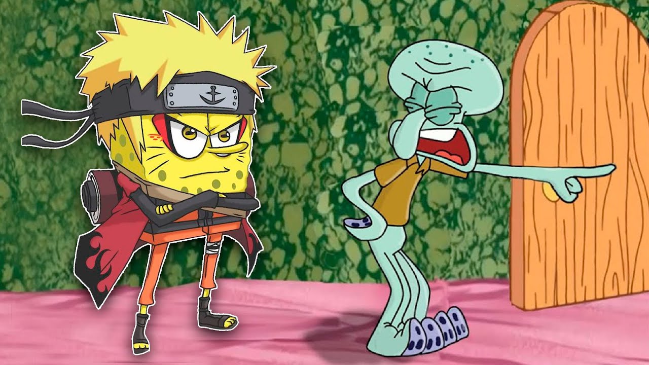 Squidward kicking out his Cosplay Naruto in Spongebob - YouTube