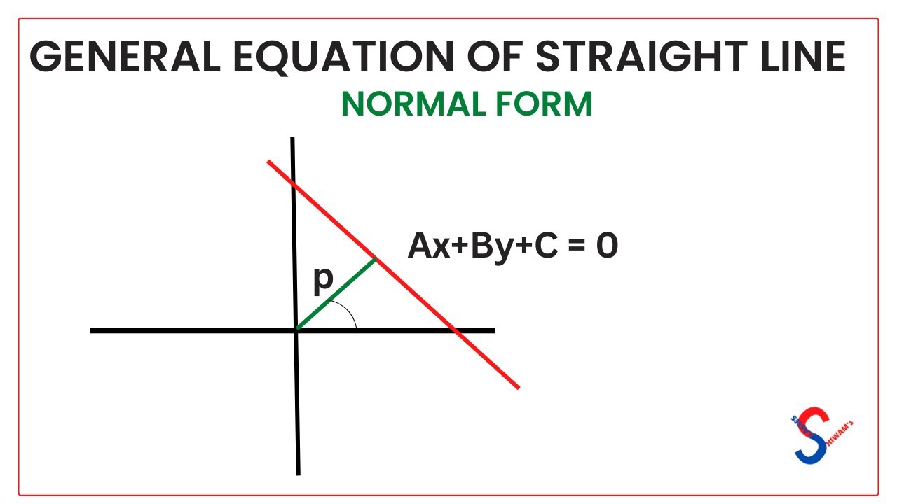 Normal Form of General Equation of Straight Line |NCERT Class 11 ...