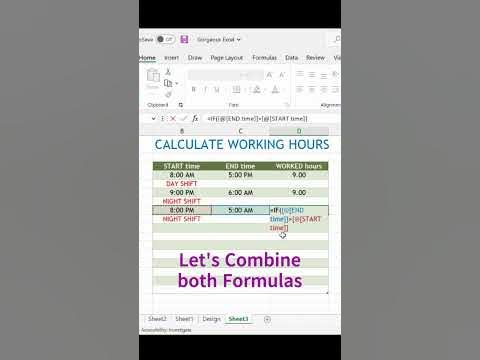 TIME in Excel- Calculate working hours from Login and Logout time in Excel #time #exceltutorial ...