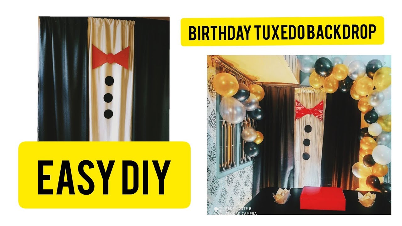 DIY || Tuxedo backdrop at home || Let's decorate ⭐ - YouTube