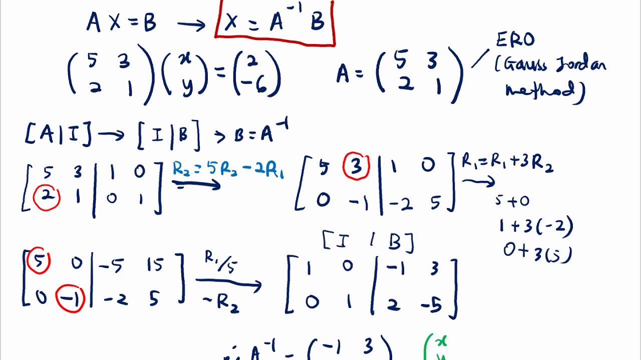5 6b System Of Linear Equations Inverse Matrix Method And Cramer s