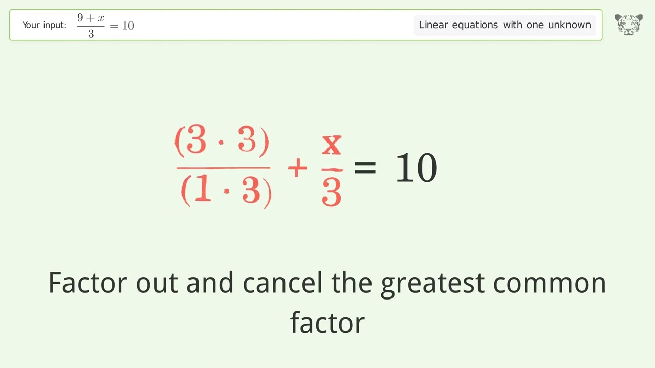 Solve 9 x 3 10 Linear Equation Video Solution Tiger Algebra YouTube Solve 9 x 3 10 Linear Equation Video Solution Tiger Algebra YouTube