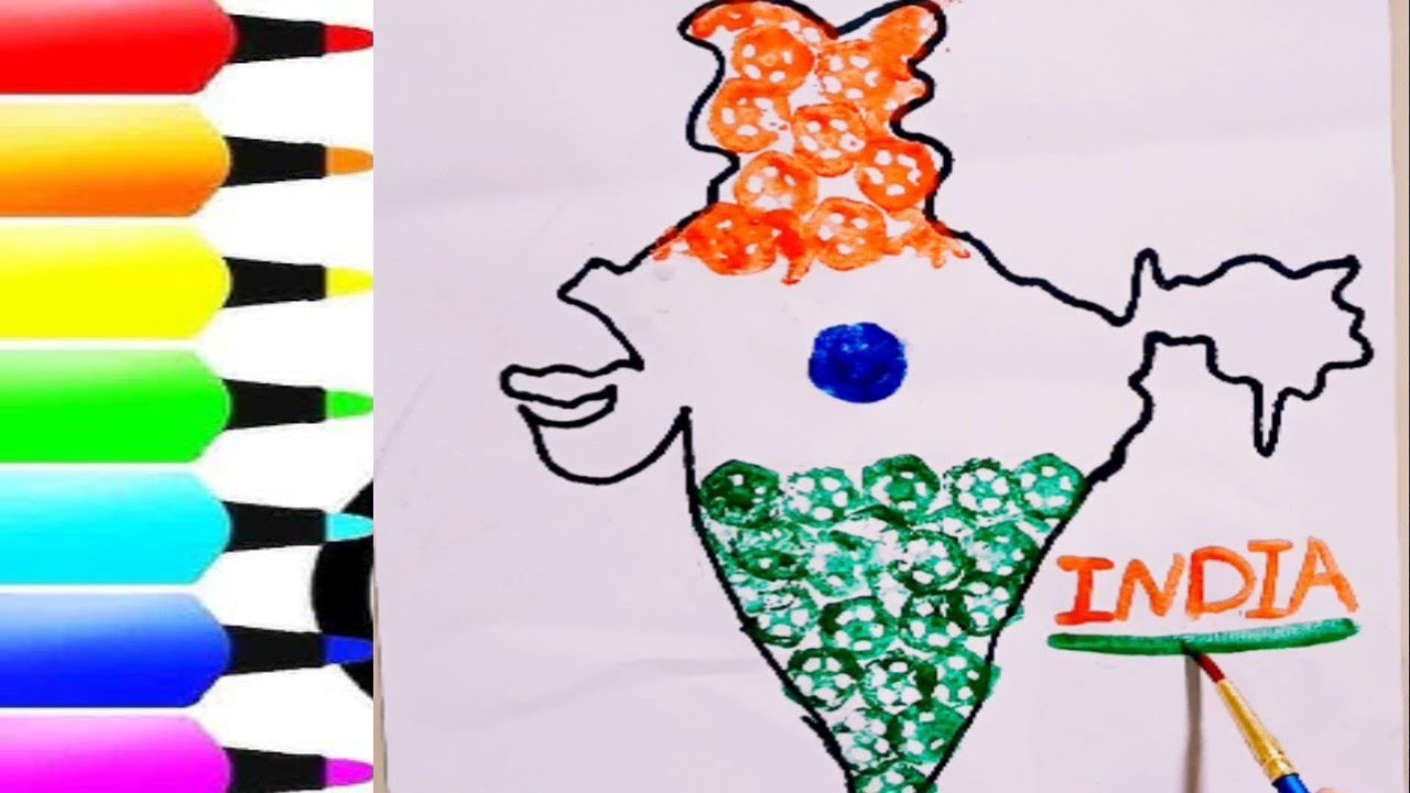 How To Make India Map Step By Step| Bharat Ka Naksha Kese Draw Kare ...