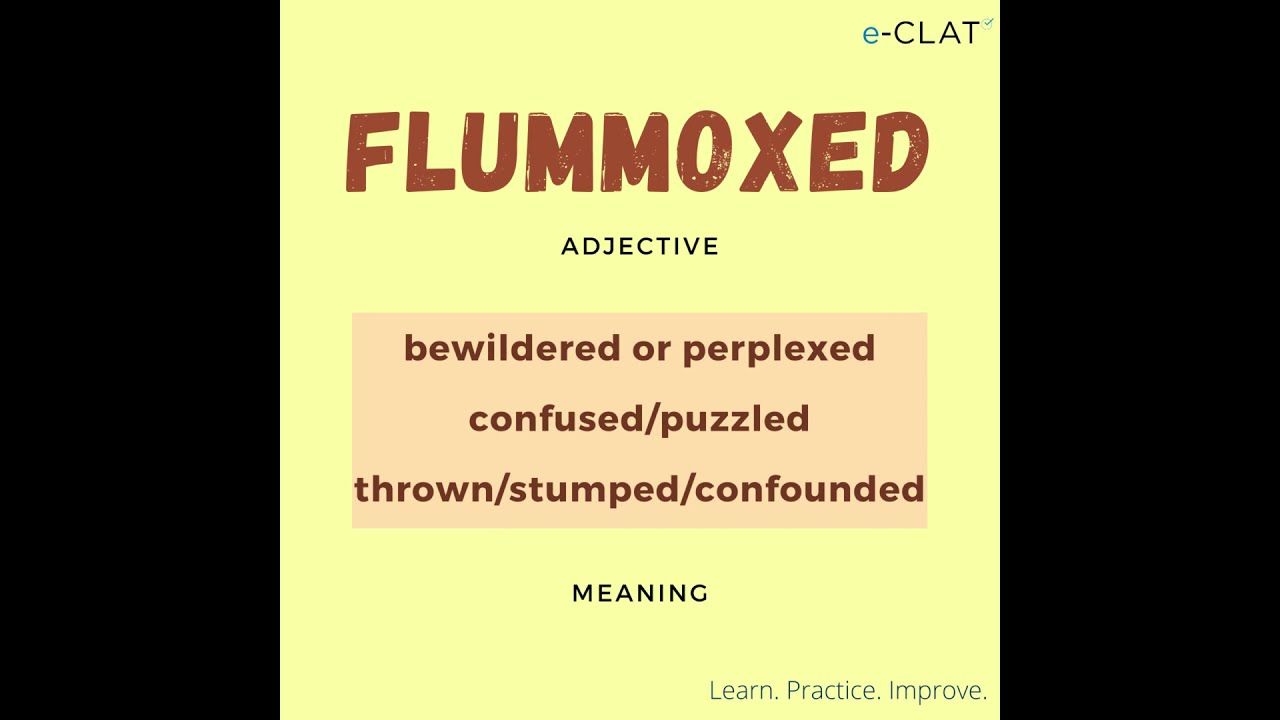FLUMMOXED | Word meaning | Word of the Day 63 - YouTube