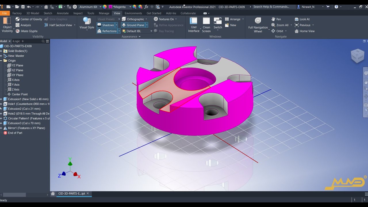 EX09_Autodesk Inventor: Create 3D Part Modeling [CID-3D-PARTS-EX09 ...