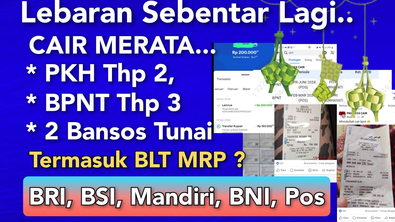 Hore Semakin Merata Cair Lagi PKH Thp 2, BPNT Thp 3 BRI, BSi, Mandiri & 2 Bansos Tambahan - YouTube