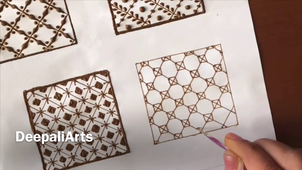 Tutorial-36, Filler Elements For Intricate Mehndi Design | Learn Grid ...