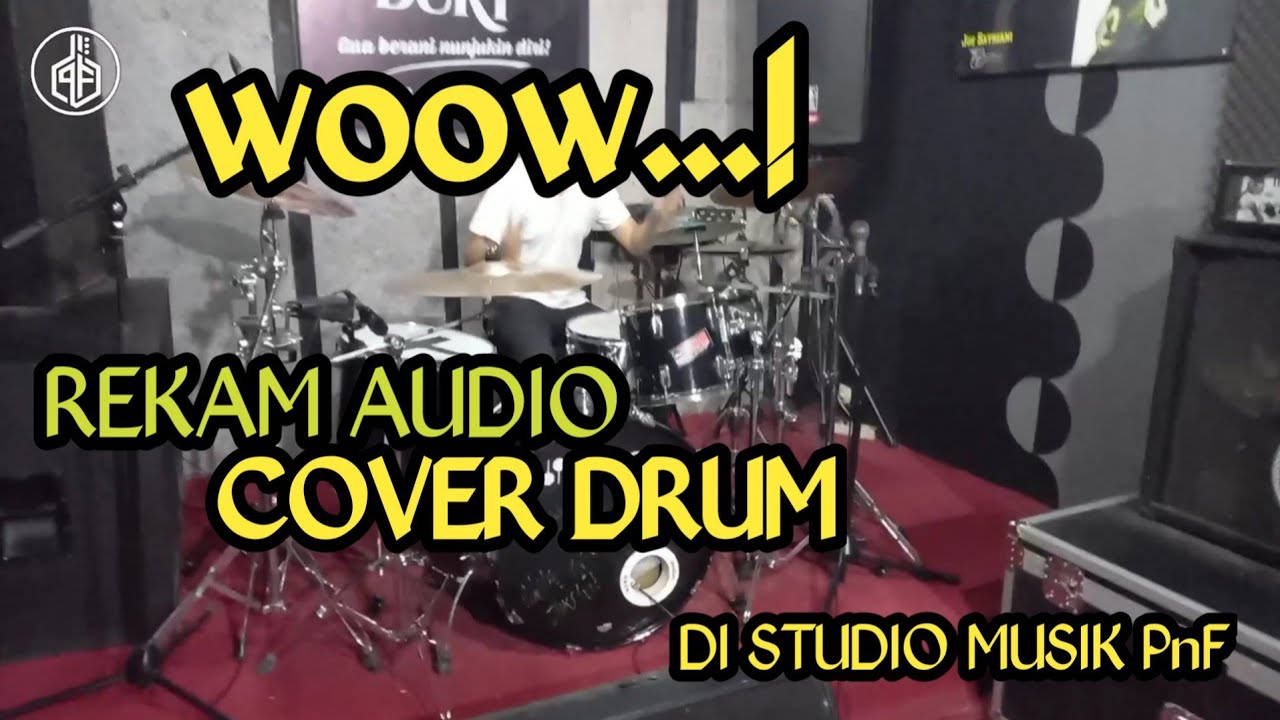 Rekam audio cover drum di studio musik pnf - YouTube