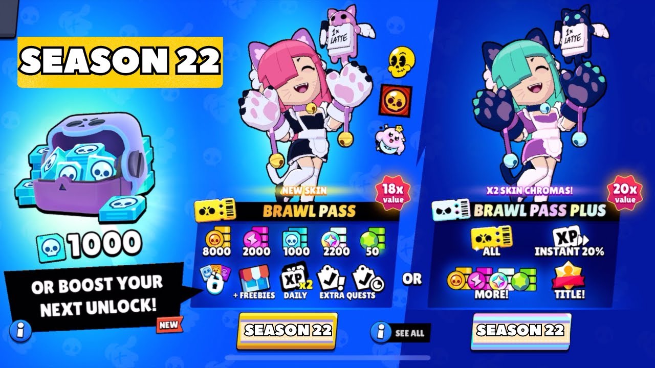 Brawl Pass Plus Rewards in Season 22 #brawlstars #gaming #memes - YouTube