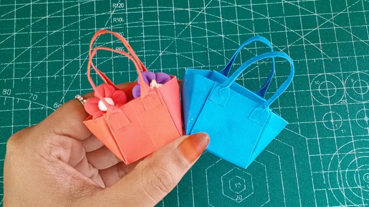 How to Make Paper Hand Bag for Craft - YouTube