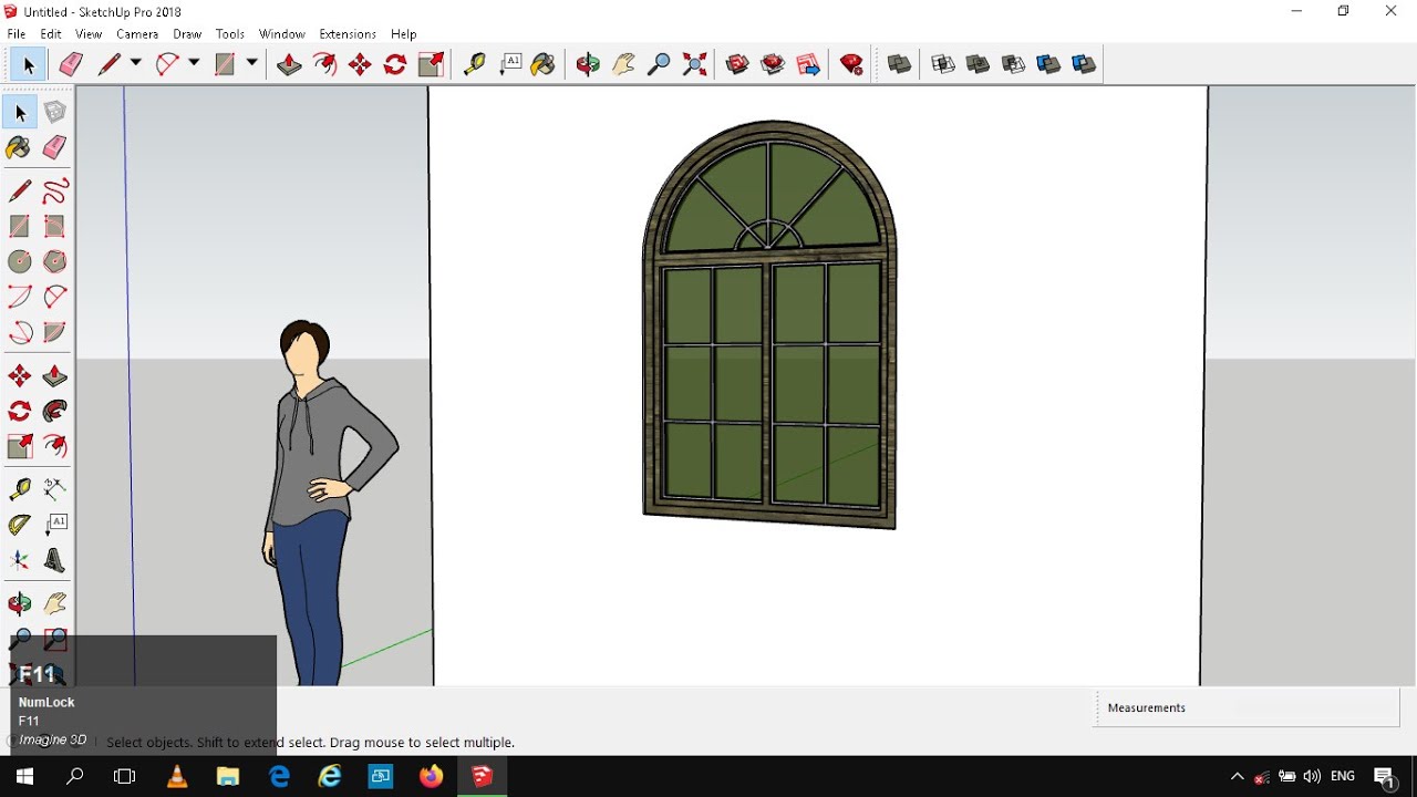 Sketchup / Creating a Semi-Circular Window in Sketchup - YouTube
