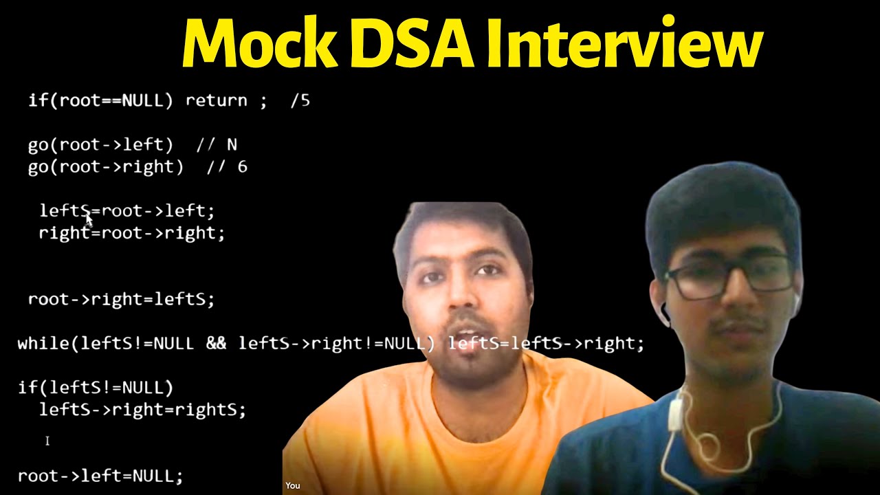 SDE DSA Mock Coding Interview and Resume Review - YouTube