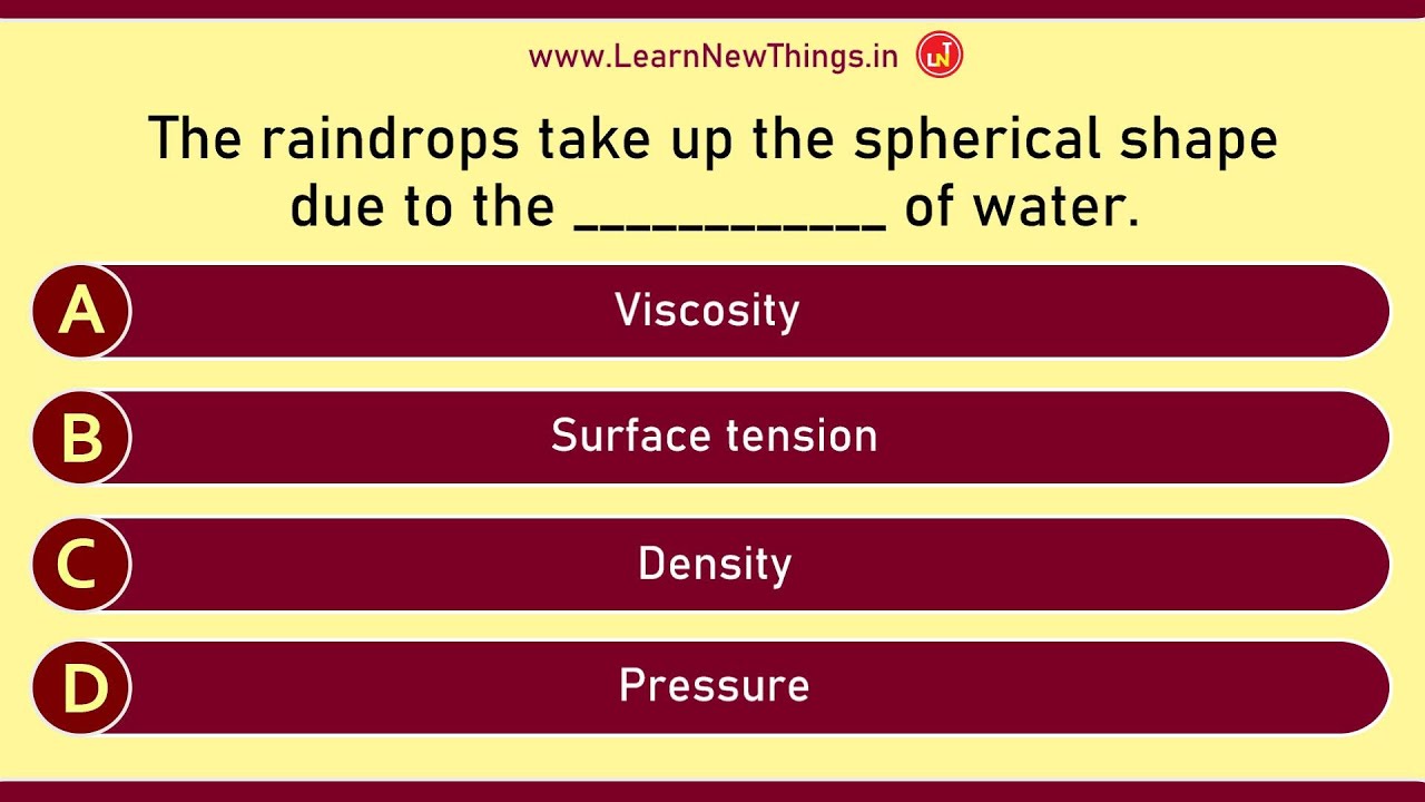 Physics Quiz Part 5 20 Questions General Science Questions For