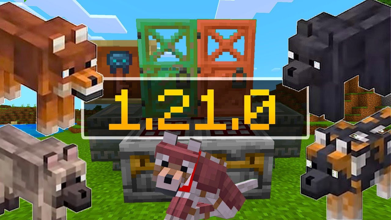 ATUALIZAÇÃO DO MINECRAFT PE 1.21 COM NOVOS CACHORROS - Minecraft ...