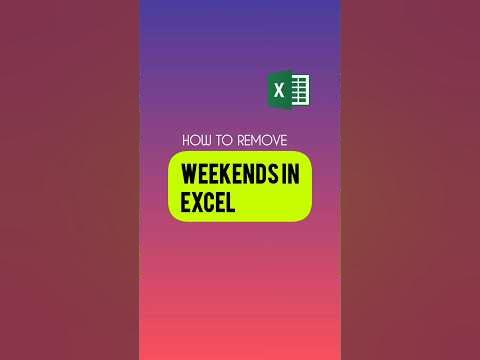 How to Remove Weekends in Excel..#excel #exceltricks #exceltips - YouTube