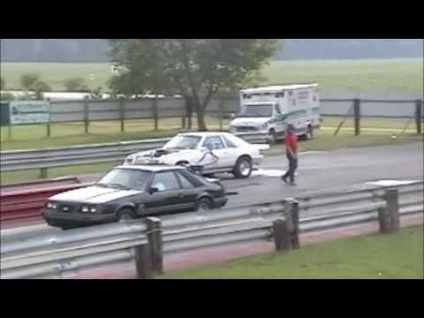 Ubly Dragway Drag racing father and son Mustangs. - YouTube