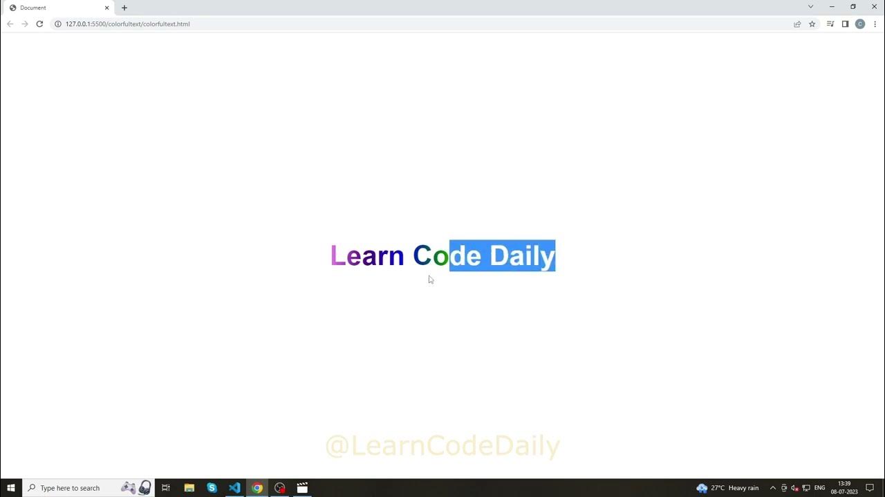 Colorful Text Effect || HTML & CSS || Step by Step Tutorial || Latest ...